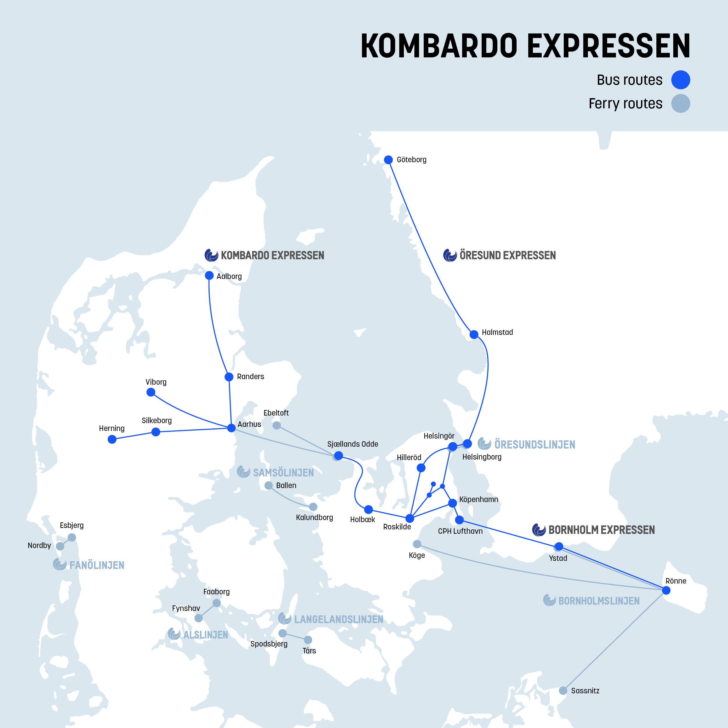 Bus travel between 30 cities with KOMBARDO EXPRESSEN | Kombardo Expressen